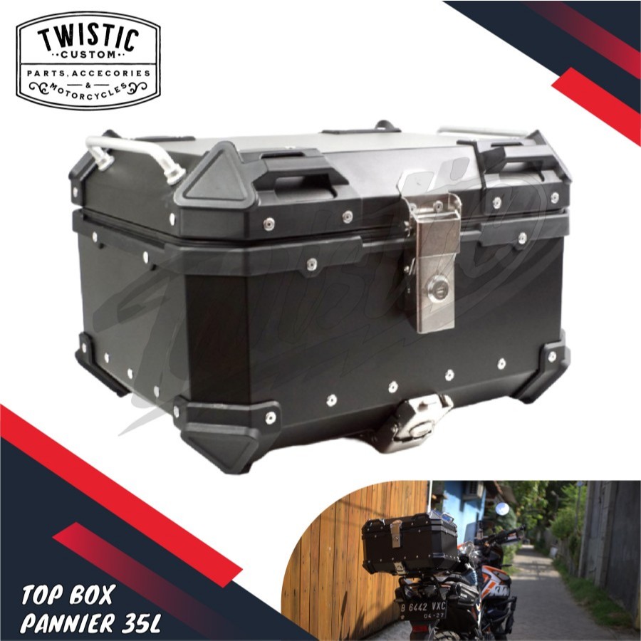 Jual Top Box Pannier Aluminium 35L Motor Versys CB150X ADV XMAX KLX CRF ...