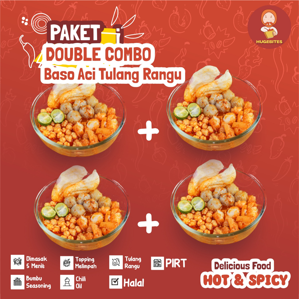 Jual PAKET 4 BASO ACI TULANG RANGU ORIGINAL BAKSO HUGEBITES BOCI HALAL ...