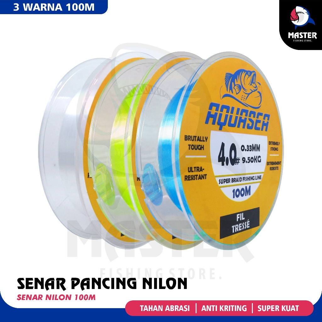 Jual MFS - Tali Pancing 100m Senar Pancing Nilon AQUASEA Gorilla Tough ...