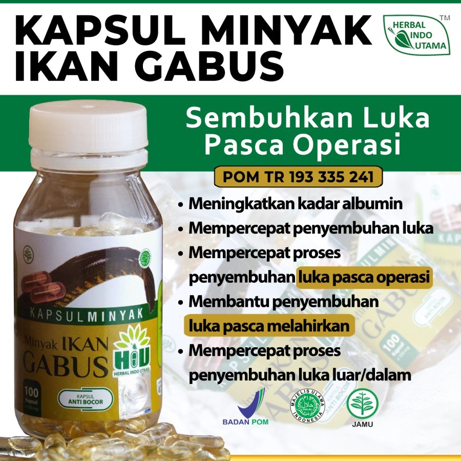 Jual Kapsul Minyak Ikan Gabus HIU 100 Kapsul|Kandungan Albumin 100% | Shopee Indonesia