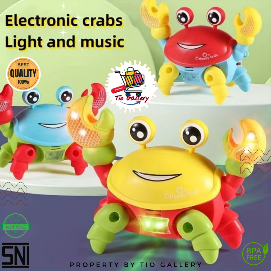 Jual Mainan Anak Kepiting Berjalan Berjoget dan Musik | Crawling Crab ...
