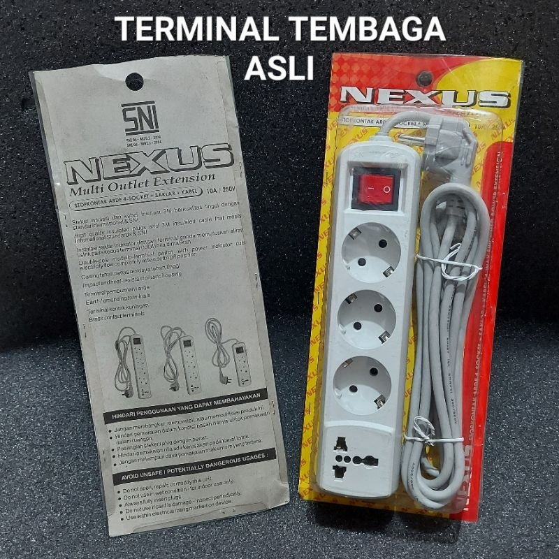 Jual Stop kontak kabel nexus 4 lubang 3 meter SNI | Shopee Indonesia