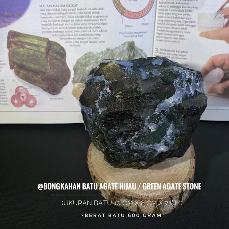 Jual Bongkahan Batu Agate Lumut Hijau L32 atau Batu Agate Natural atau ...