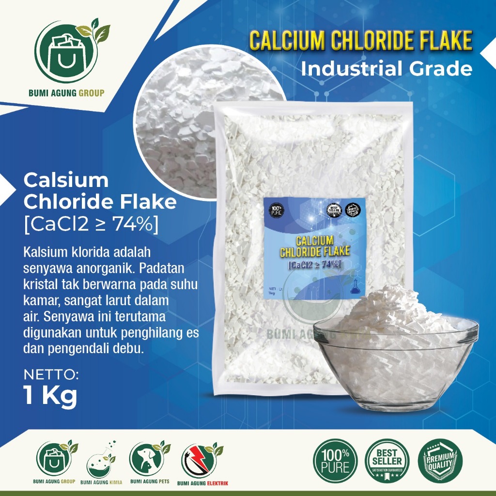 Jual Calcium Chloride Flake 74% Teknis 1 KG | Shopee Indonesia
