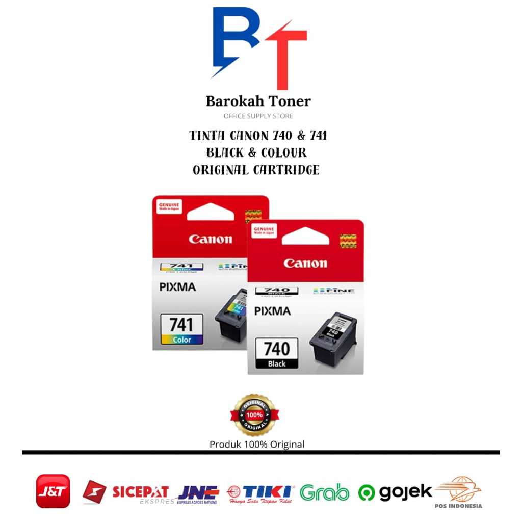 Jual tinta cartridge canon 740 black & 741 color 1 set original ...