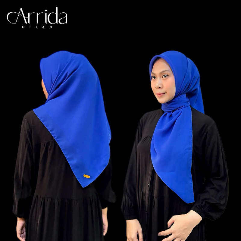 Jual Pollycotton Biru Elektrik Jahit Tepi Premium Logo 110x110 / FREE POUCH / Segiempat Biru ...