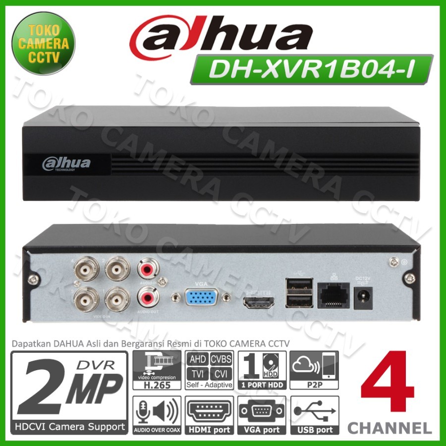 Jual DVR DAHUA 4 CHANNEL DH-XVR1B04-I WIZ SENSE DVR 4CH 2MP 1080p ...