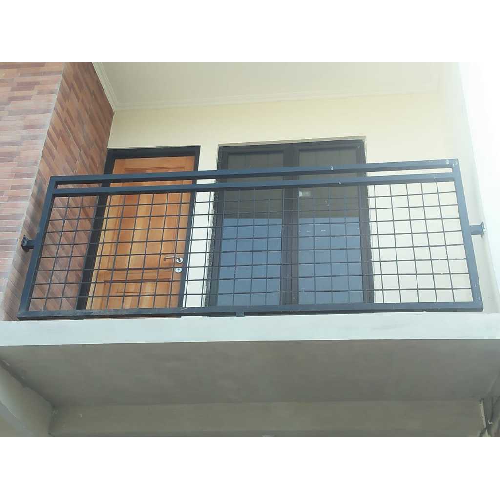 Jual Railing wiremesh sidoarjo / railing balkon hitam | Shopee Indonesia