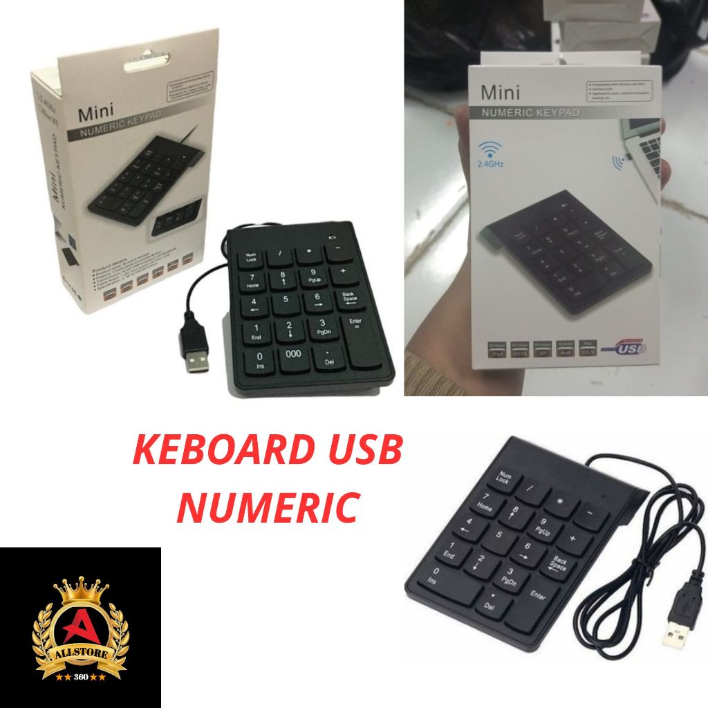 Jual KEYBOARD USB NUMERIC / KEYBORD NUMERIC HITAM KABEL | Shopee Indonesia