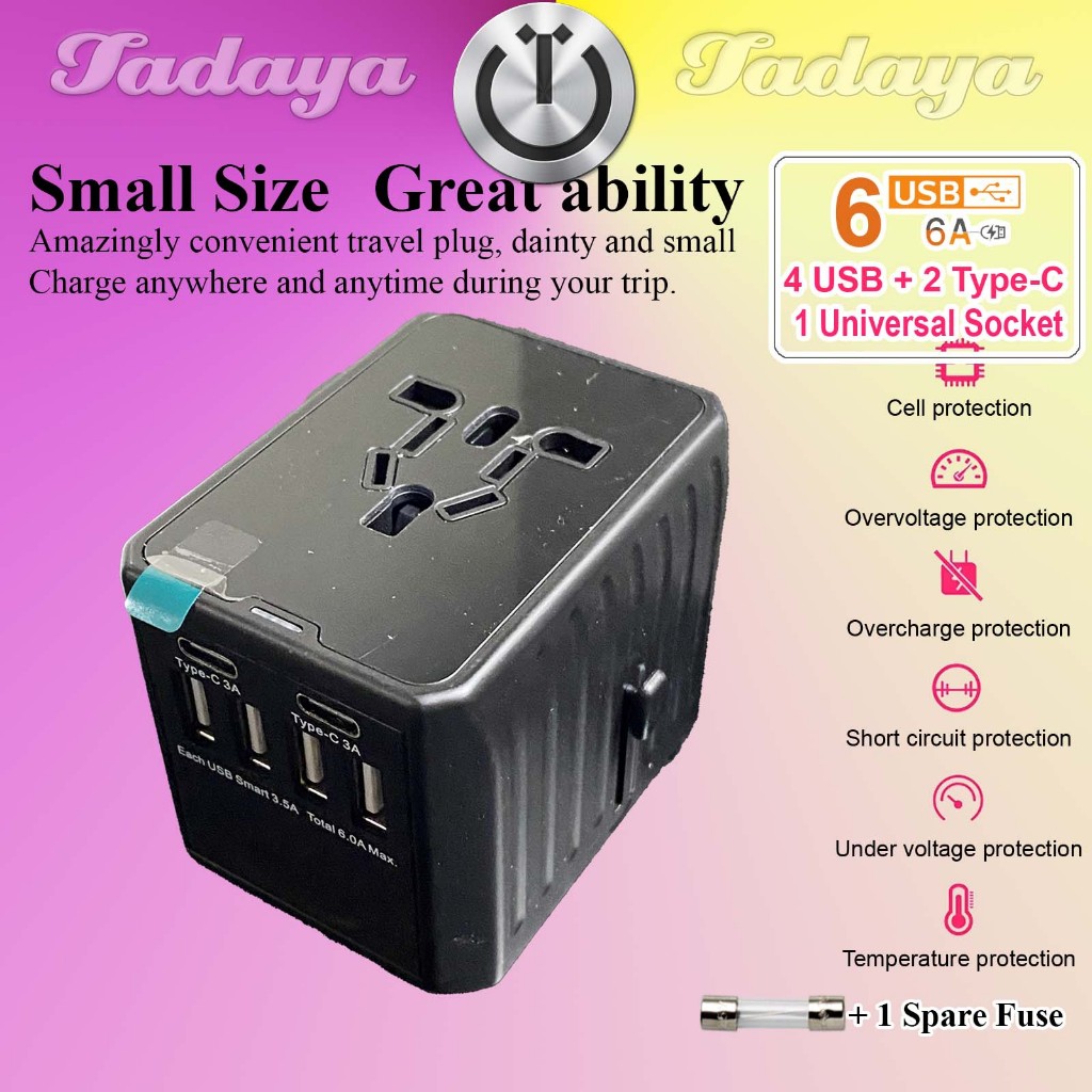 Jual Universal Travel Adapter 3 in 1 Converter Socket & Fast Charger ...