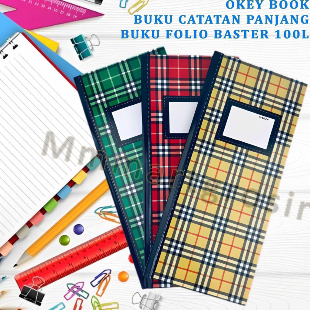 Jual Okey Book / Buku Catatan Panjang / Buku Folio Baster / Isi 100 Lembar | Shopee Indonesia