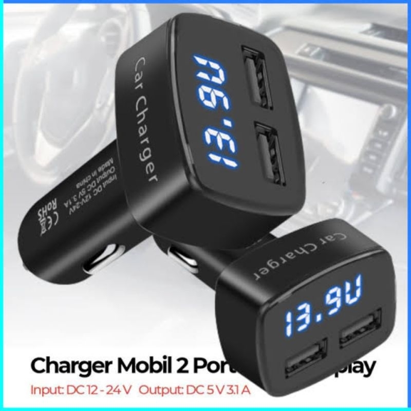 Jual Charger hp 3in1 voltmeter ,Ampere, Suhu mobil 12 volt | Shopee Indonesia