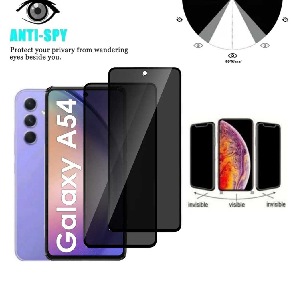 Jual Tempered glass anti spy anti intip full layar Samsung A54 5G anti privacy | Shopee Indonesia