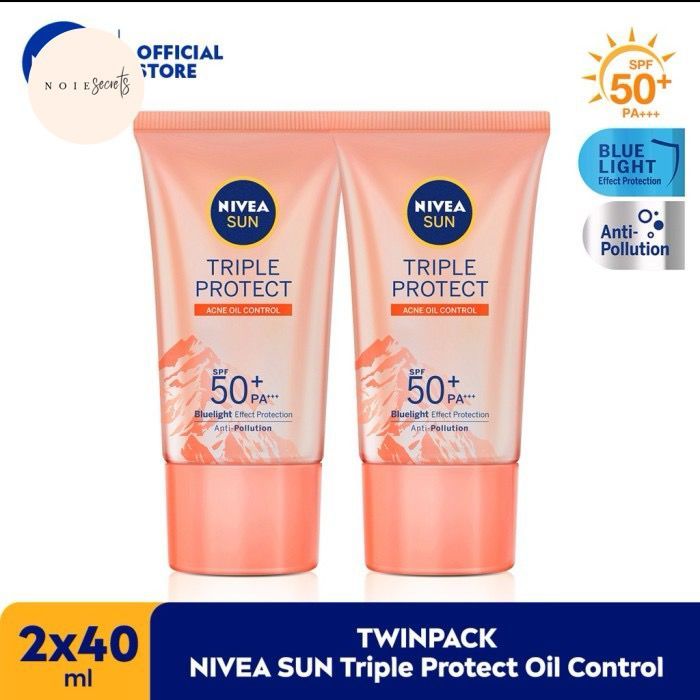 Jual TWINPACK NIVEA Sun Triple Protect Acne Oil Control SPF 50+ PA ...