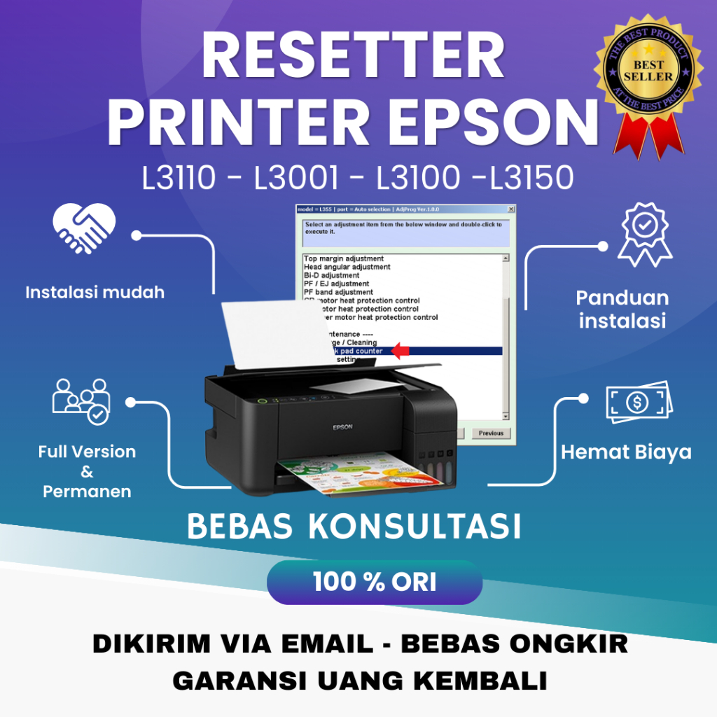 Jual Software RESETTER Epson L3210-L1210-L3250-L3251-L3260-L5290 Unlimited + Video Instalasi Dan ...