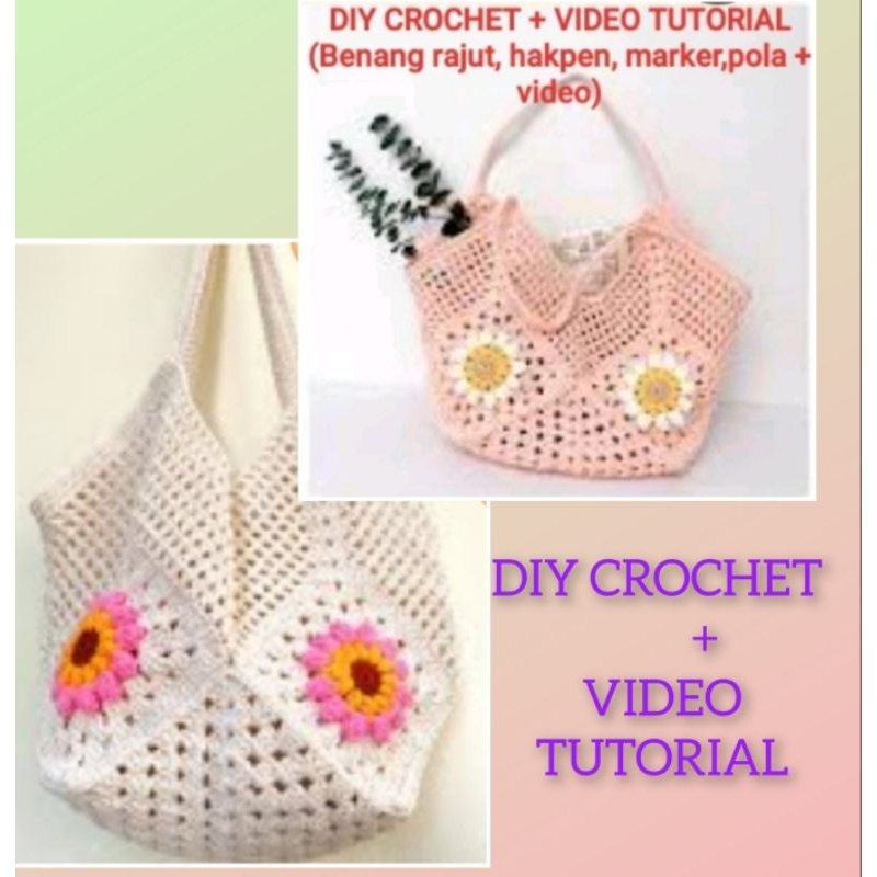 Jual DIY CROCHET KIT TAS MATAHARI WITH VIDEO TUTORIAL PAKET MERAJUT ...