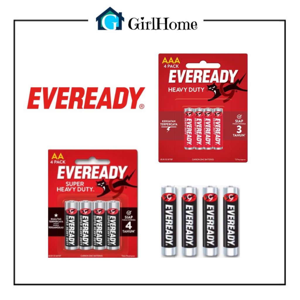 Jual GH893 Paket Baterai Eveready AA AAA isi 4pc Merah Hitam Battre ...