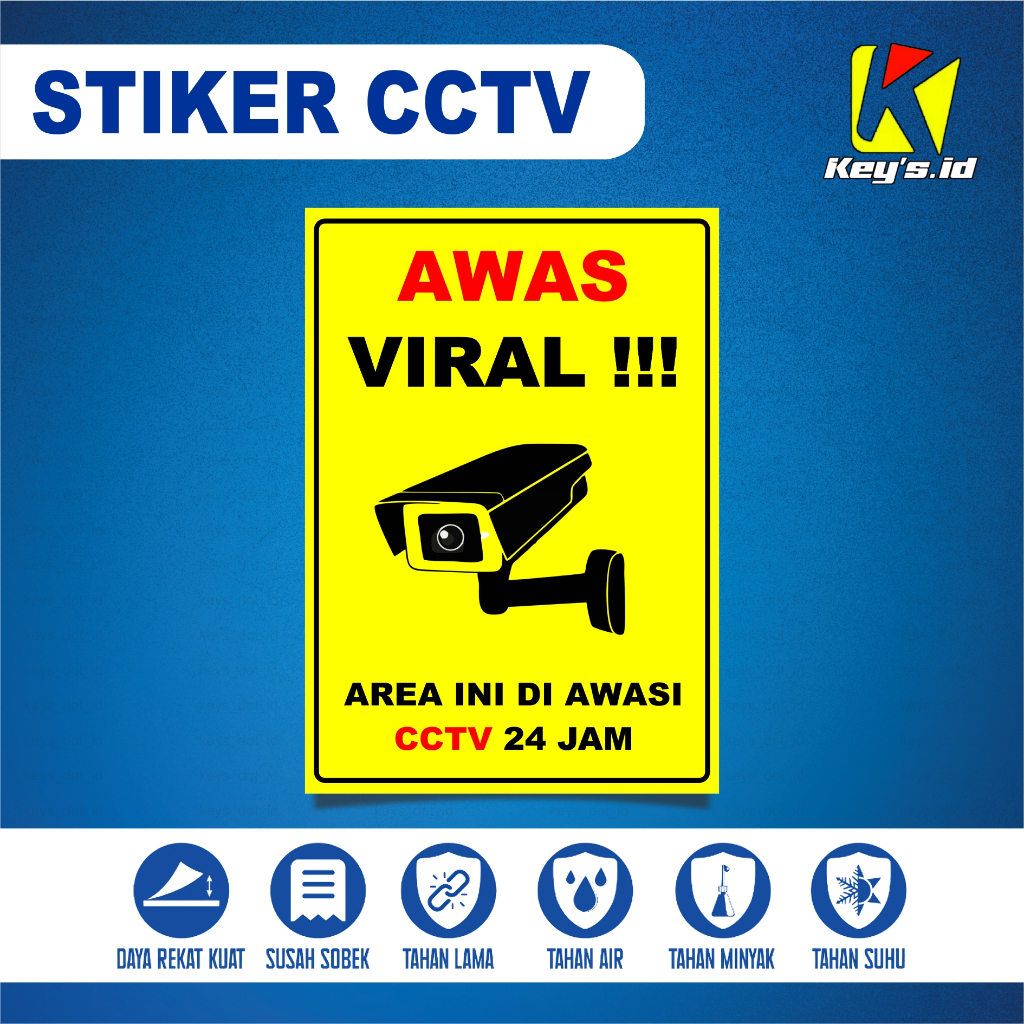 Jual Stiker CCTV, Stiker Pengawasan CCTV, Sticker CCTV 24 jam, Stiker ...