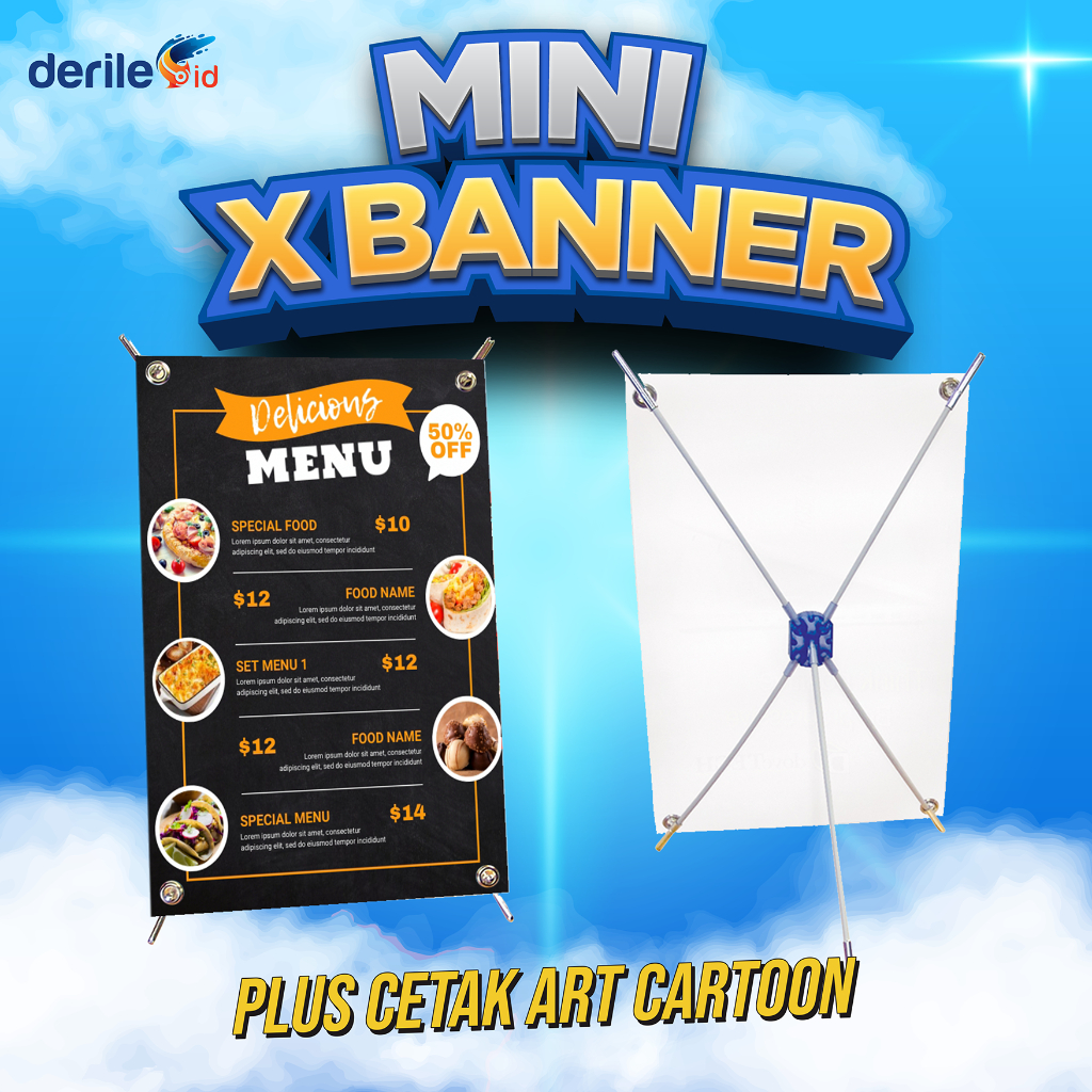 Jual Stand Banner Meja Standing Banner MINI A4 dan A3 Mini X Banner A4 ...