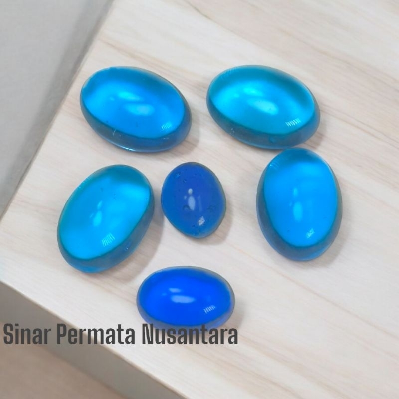 Jual BATU PERMATA DIAMOND BLUE TOPAZ OVAL CHABHOCHON - LOSETONE ...