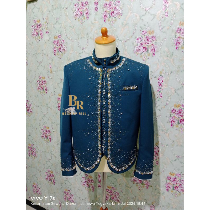 Jual beskap emerald/beskap pengantin jawa/beskap solo warna emerald ...
