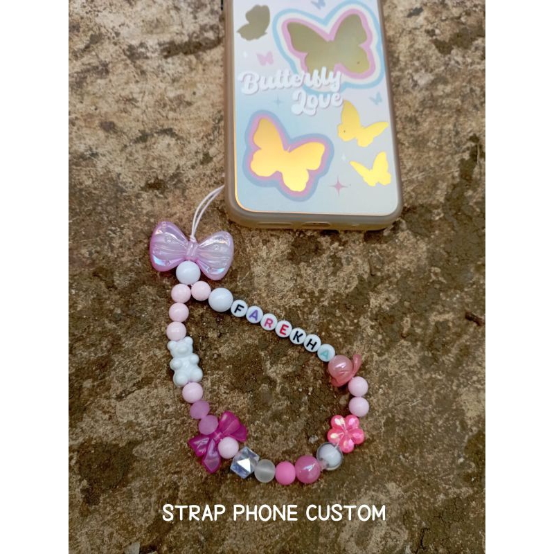 Jual 1 HARI JADI // STRAP HP CUSTOM NAMA / GANTUNGAN HP MANIK NAMA LUCU ...