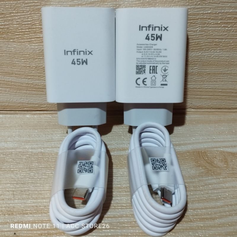 Jual Charger Ces Infinix 45wat ORI Cabutan Fast Charging Type C 100% ...