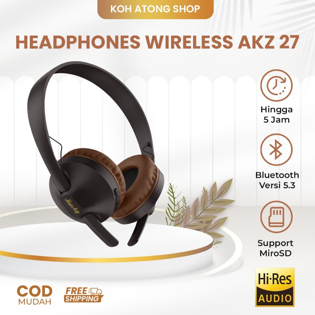 Jual Headset Bluetooth Wireless Sound Quality Super Bass Type AKZ 27 ...