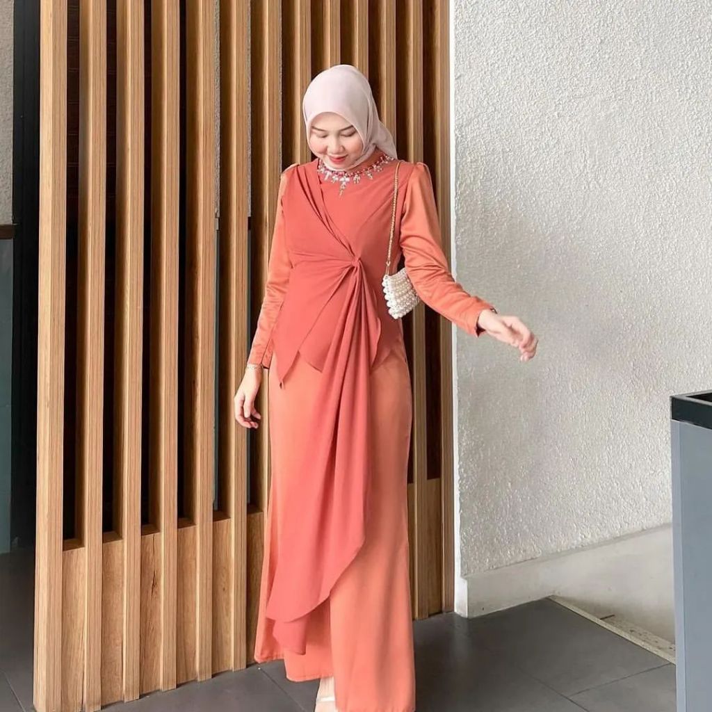 Jual Gaun Pesta Long Dress Teracota Terbaru 2024 Premium Bridesmaid ...