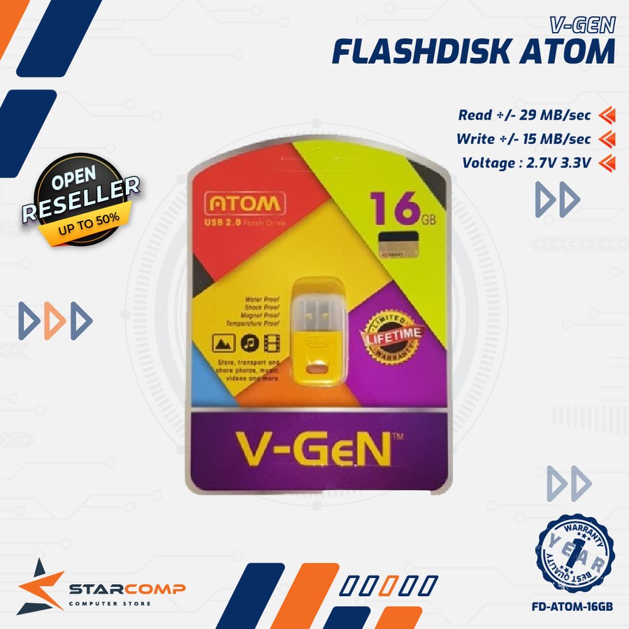 Jual VGEN USB ATOM 16GB 2.0 FLASHDISK | Shopee Indonesia