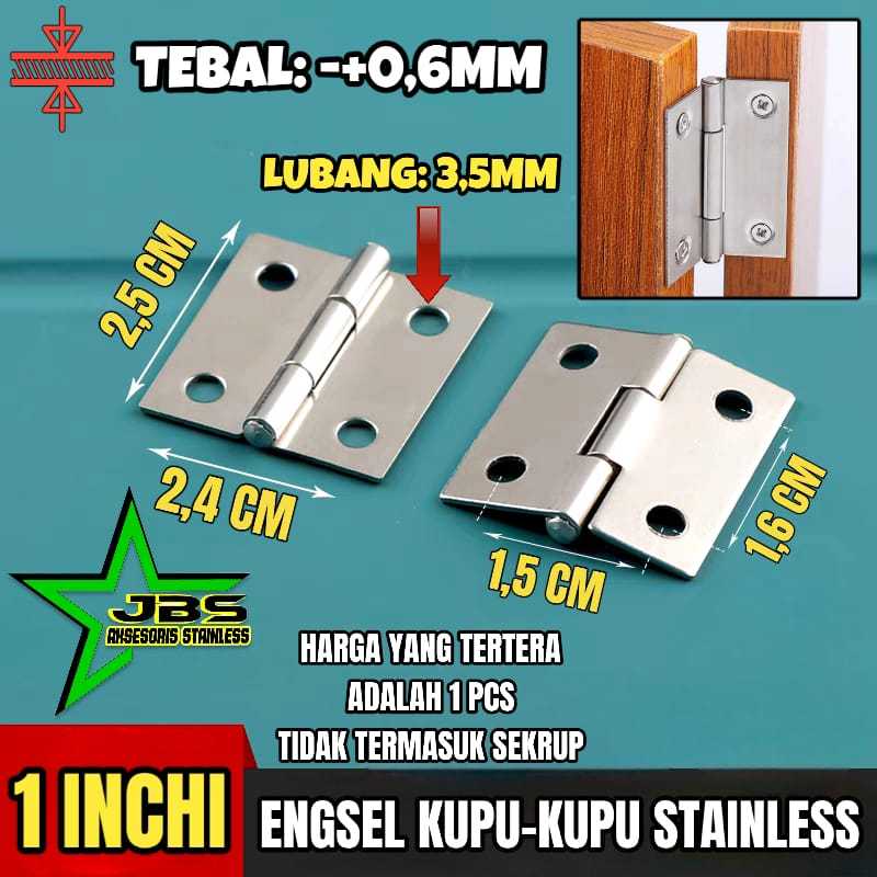 Jual ENGSEL KUPU 1" INCHI STAINLESS - ENGSEL PLAT PINTU, JENDELA ...