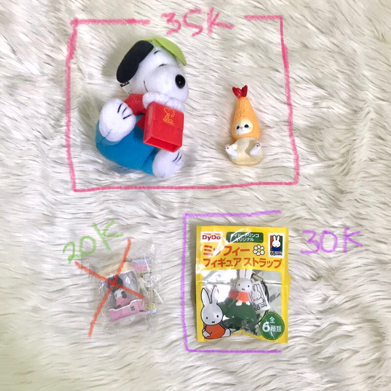 Jual aab trinkets snoopy doll boneka mofusand figure miffy keychain ...