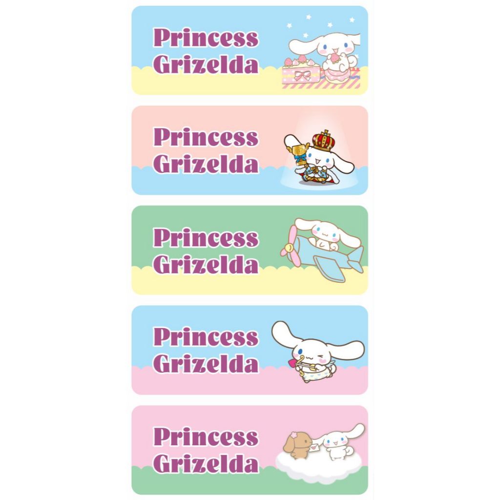 Jual Stiker Label nama waterproof cinnamoroll uk 4.5 x 1.7 cm (60 pcs ...