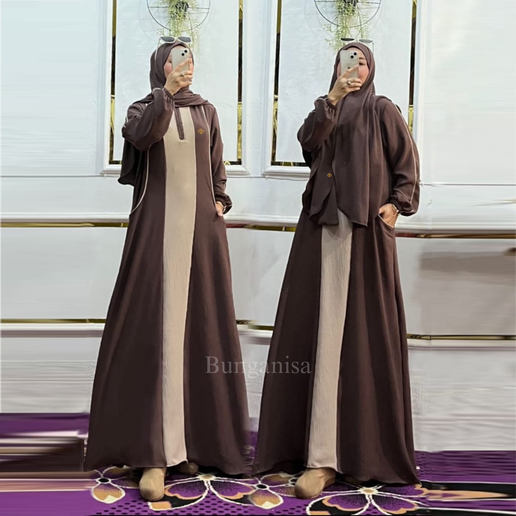 Jual ABAYA MISYA Set Hijab Oval M L XL XXL XXXL Terbaru Kombinasi Remaja Dewasa Busui | Shopee ...