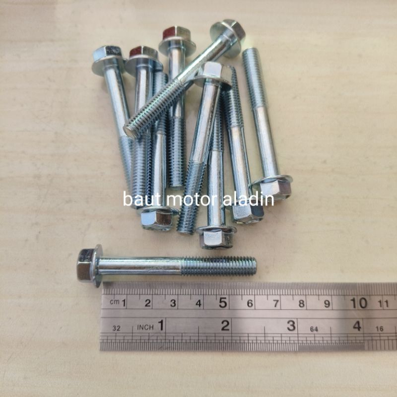 Jual Baut Topi/Flange Bolt 12/M8x60mm Kunci 12 | Shopee Indonesia