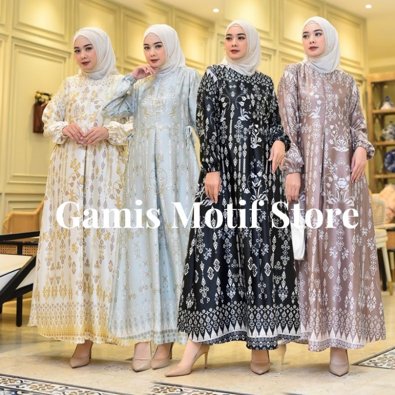 Jual GAMIS SILK PREMIUM QUALITY READY SERAGAMAN M L XL JUMBO GAMIS ...