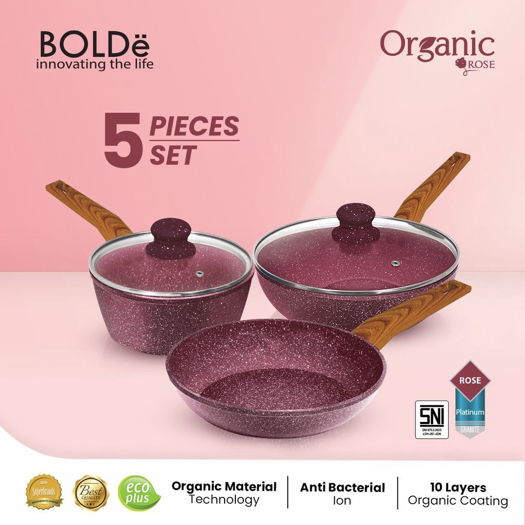 Jual BOLDe Super Pan Organic Rose Series Wok Sauce Pan Fry Pan ...