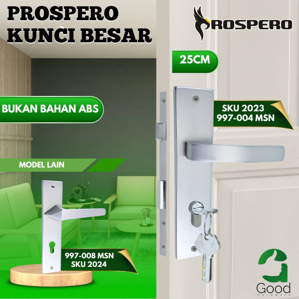 Jual Prospero Handle Pintu Rumah Besar 25cm Silver / Gagang Kunci Pintu Minimalis |2023|2024 ...