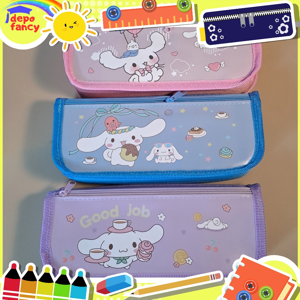 Jual Kotak Pensil Kain 2 Resleting 5289 / Pencil Case / Boks Pensil ...
