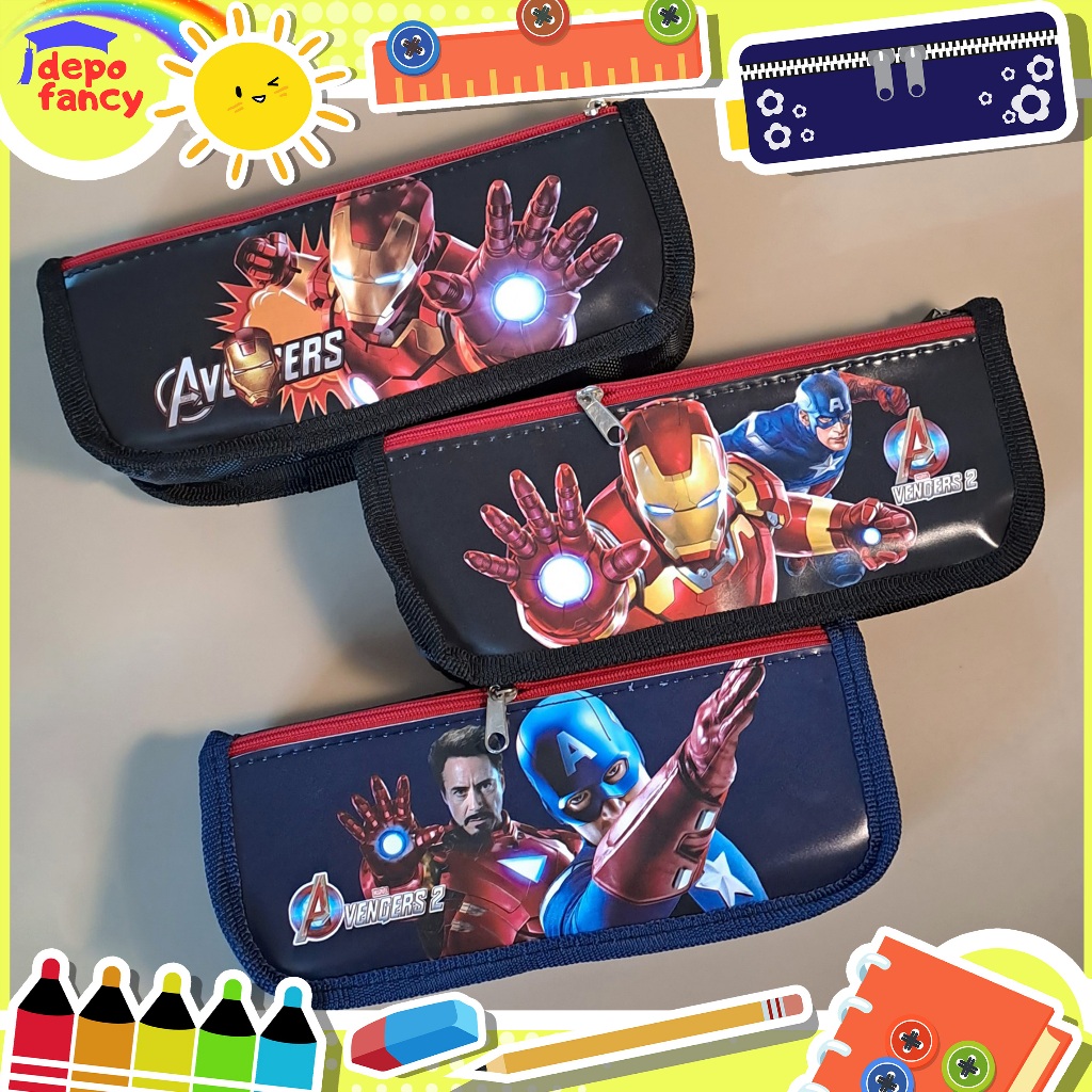 Jual Kotak Pensil Kain 2 Resleting 5323 / Pencil Case / Boks Pensil ...