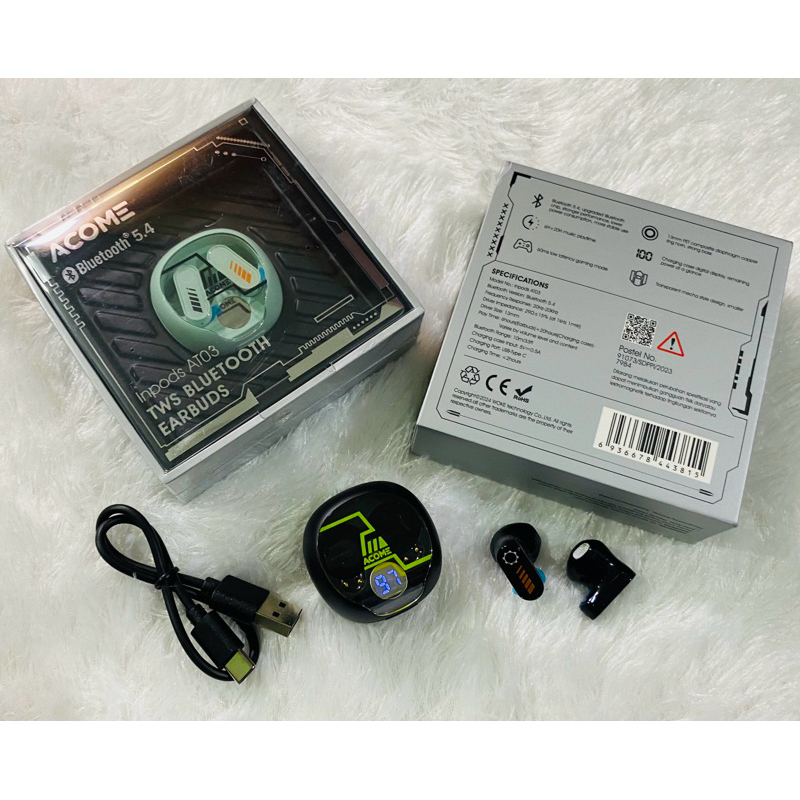 Jual TWS ACOME EARPHONE INPODS GAME MODE/NORMAL TAMPILAN DAYA LED ...