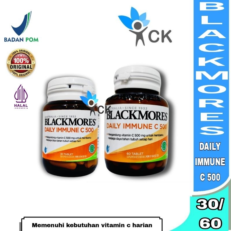 Jual BLACKMORES DAILY IMMUNE C 500 (30) / VITAMIN C 500 MG 60 CAPS - Vitamin C alami aman untuk ...