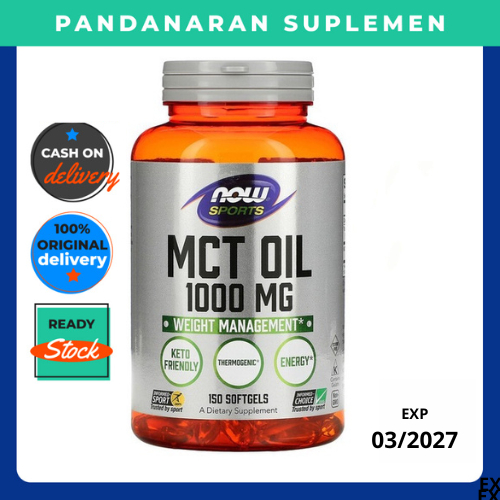 Jual Suplemen Vitamin Diet NOW MCT Oil 1000mg 150 Softgels - Keto ...