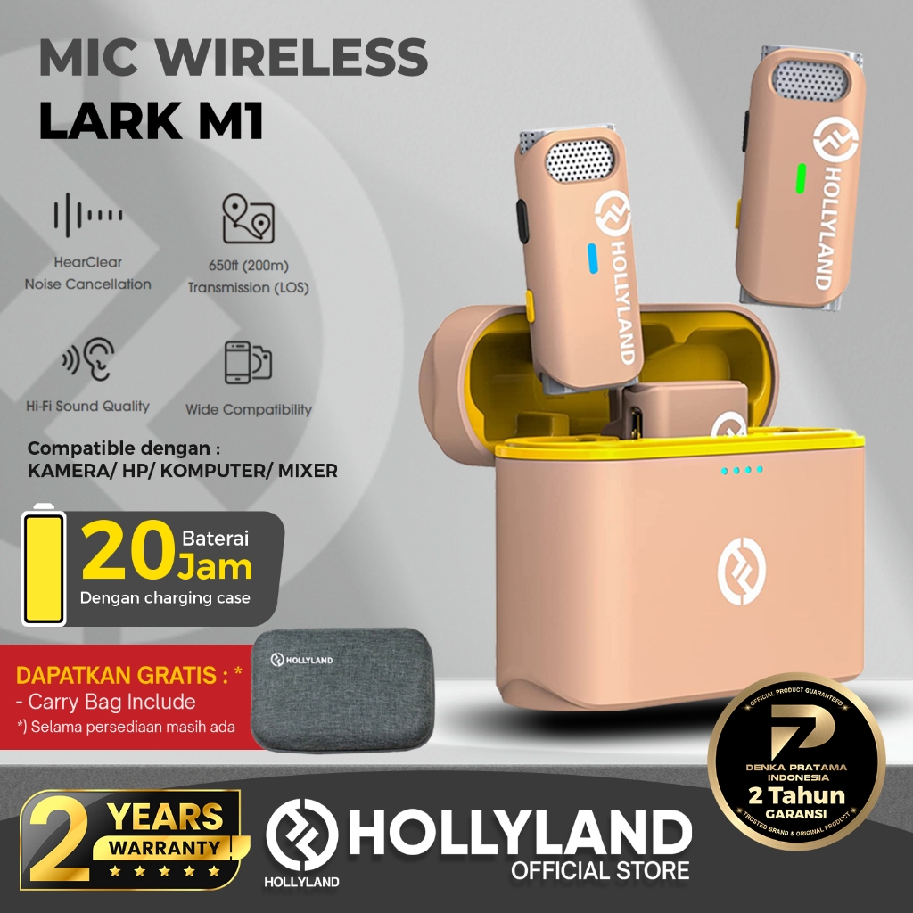 Jual Wireless Microphone Hollyland Lark M1 Portable Clip On With ...