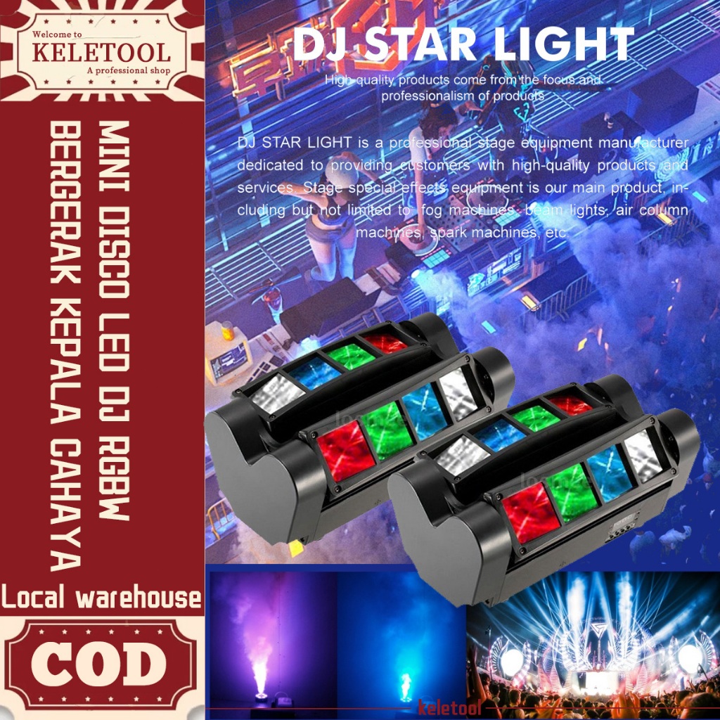 Jual spider light lampu Moving head mini spider led spider light laser ...