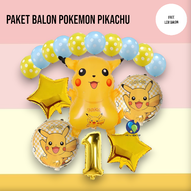 Jual Paket Balon Pokemon Ulang Tahun Pikachu Angka / Set Dekorasi Happy ...
