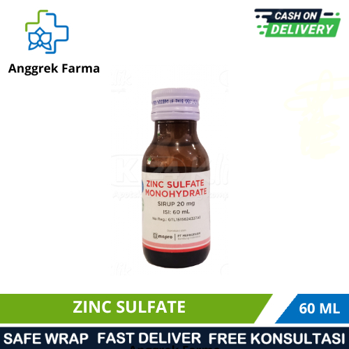 Jual ZINC SULFATE SYRUP 60ML/PENGGANTI CAIRAN TUBUH/PENCEGAH DEHIDRASI ...