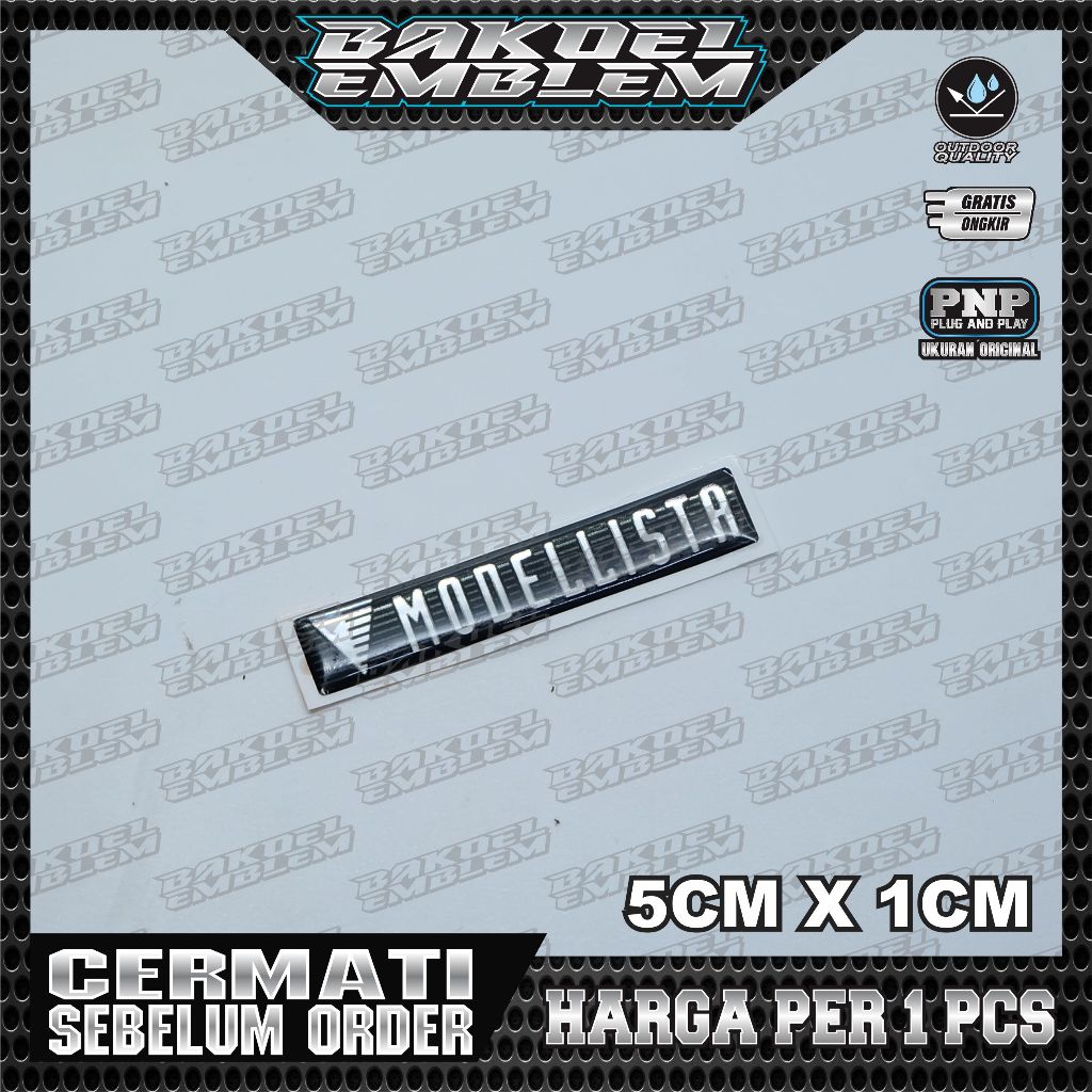 Jual emblem toyota modellista / emblem modellista fortuner / emblem ...