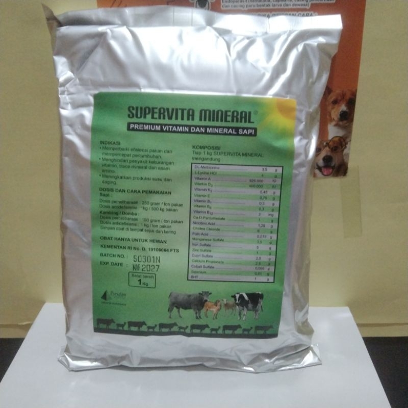 Jual supervita mineral 1kg (vitamin dan mineral sapi) | Shopee Indonesia