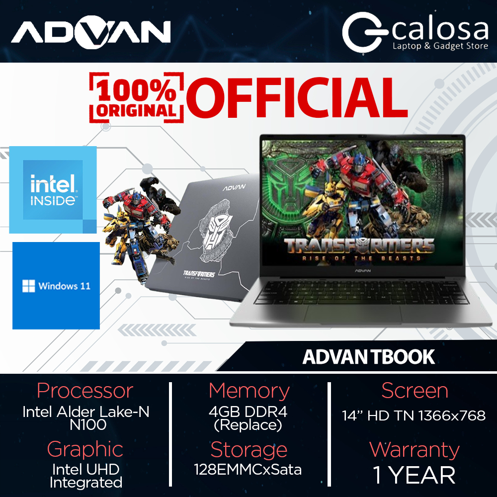 Jual Advan Laptop TBOOK X TRANSFORMER 14 inch Intel N100 4GB 128GB ...